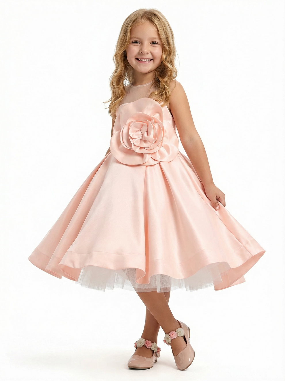 Wedding Flowers Girl Gowns Knee Length Pageant Dress Flower Princess D ...
